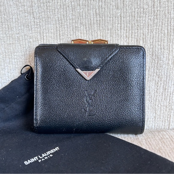 Yves Saint Laurent | Bags | Vintage Ysl Compact Kisslock Wallet | Poshmark